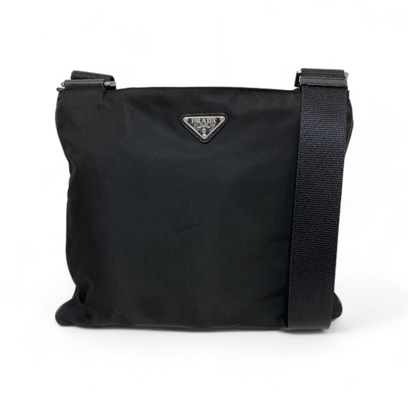 Prada | Bags | Prada Triangle Logo Plate Shoulder Bag Sacoche | Poshmark